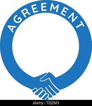 contract - round handshake frame design template Stock Vector Image ...