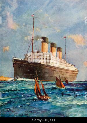 RMS Majestic, White Star ocean liner. From The Romance of the Merchant ...