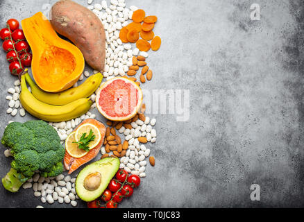Natural food sources of potassium Stock Photo - Alamy