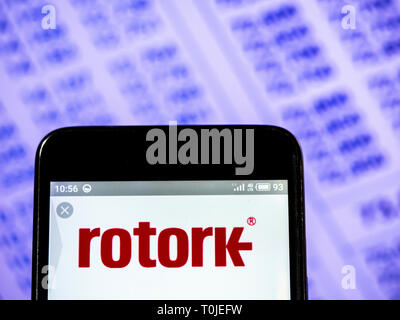 Rotork plc company logo seen displayed on smart phone Stock Photo - Alamy