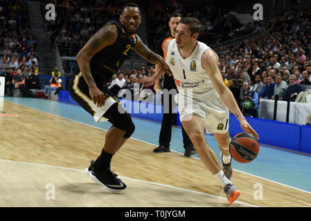 Jaycee Carroll of Real Madrid in action during a Turkish Airlines ...
