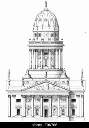 Berlin Cathedral, Germany, historical illustration, floor plan and ...