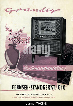broadcast,television,television set,first Grundig television console ...