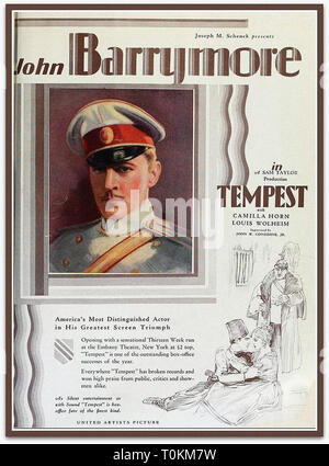 John Barrymore in 'Tempest', 1928 Stock Photo - Alamy
