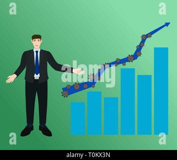 Arrow gear graph for report design. Arrow income economy increase ...
