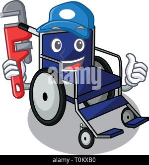 Mechanic miniature wheelchair the shape of mascot Stock Vector Image ...