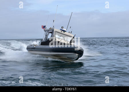 A 32-foot transportable port boat, assigned to the U.S. Coast Guard’s ...