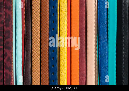 variety of belts in different colours Stock Photo - Alamy
