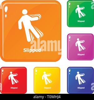 slipped man fall accident icon doodle illustration Stock Vector Image ...