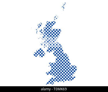 Map of Great Britain in checkerboard pattern Stock Photo - Alamy