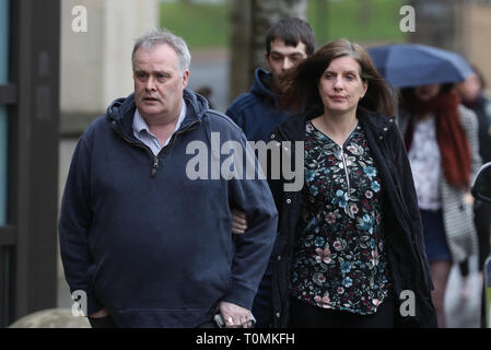 Robert MacPhail (centre), the father of Alesha MacPhail, leaves the ...