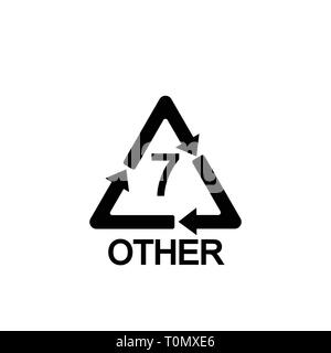 Plastics recycling symbol, recycle triangle with number and resin ...