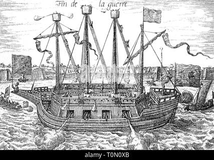 transport / transportation, navigation, warship, Dutch full-rigged ...