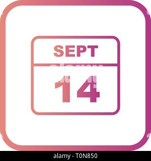 September 14th Date on a Single Day Calendar Stock Photo - Alamy