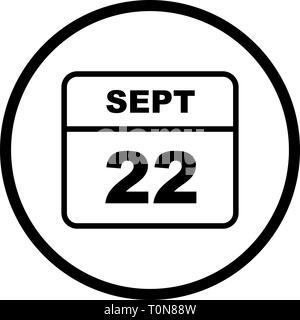 September 22nd Date on a Single Day Calendar Stock Photo - Alamy