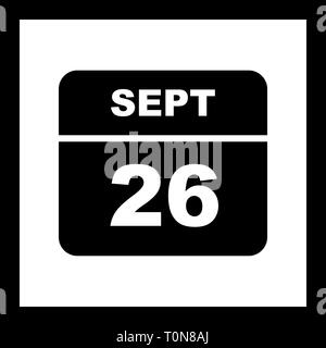 September 26th Date on a Single Day Calendar Stock Photo - Alamy