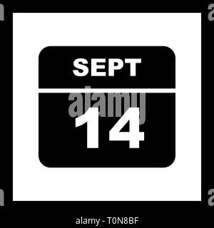 September 14th Date on a Single Day Calendar Stock Photo - Alamy