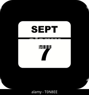 September 7th Date on a Single Day Calendar Stock Photo - Alamy