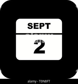 September 2nd Date on a Single Day Calendar Stock Photo - Alamy