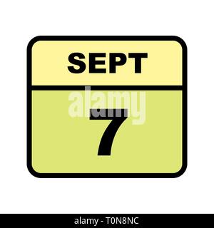 September 7th Date on a Single Day Calendar Stock Photo - Alamy