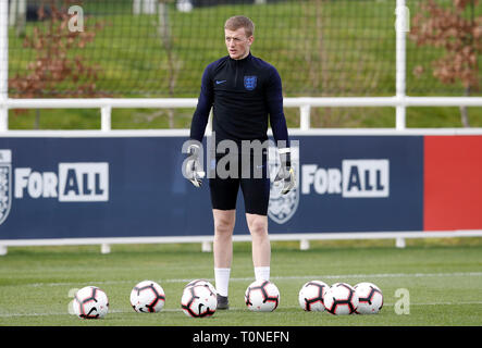 Jordan Pickford during the England training session at St. George's ...