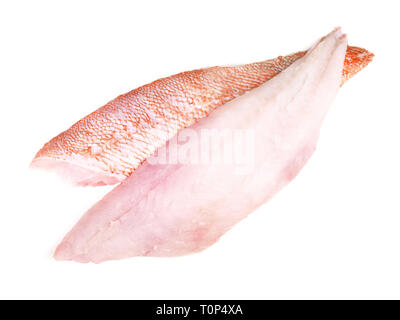 Red Perch Fillet on White Stock Photo - Alamy
