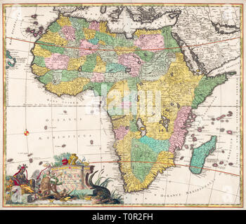 17th century map of the African continent Africae Accurata Tabula ex ...
