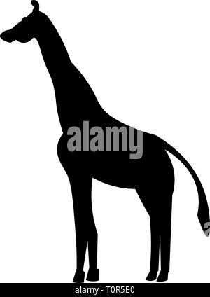 This vector image shows a standing african pangolin in glyph icon ...