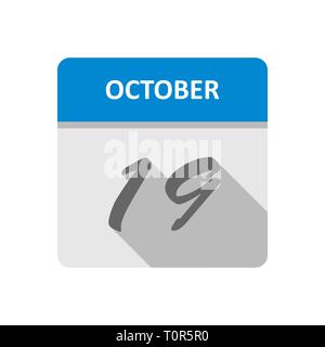 October 19th Date on a Single Day Calendar Stock Photo - Alamy