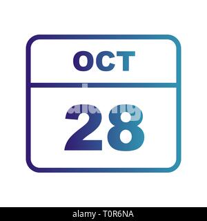 October 28th Date on a Single Day Calendar Stock Photo - Alamy