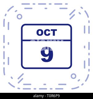 October 9th Date on a Single Day Calendar Stock Photo - Alamy