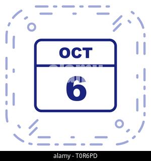 October 6th Date on a Single Day Calendar Stock Photo - Alamy