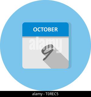 October 9th Date on a Single Day Calendar Stock Photo - Alamy