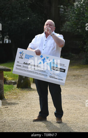 National Lottery winner Ade Goodchild of Hereford winner of the £ ...