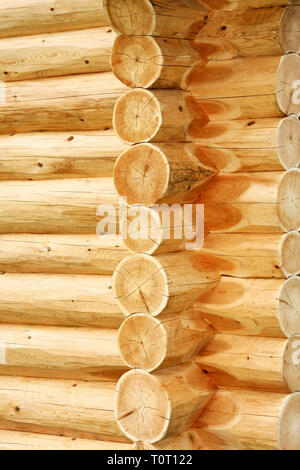 Natural background of pine balk wall joints Stock Photo - Alamy