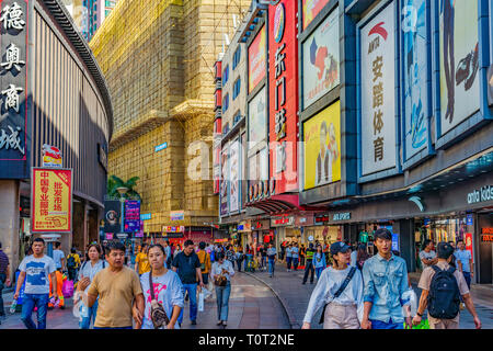 SHENZHEN, CHINA - OCTOBER 29: This is Dongmen Pedestrian Street the ...
