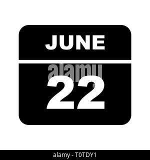 June 22nd Date on a Single Day Calendar Stock Photo - Alamy