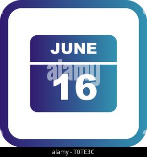 June 16th Date on a Single Day Calendar Stock Photo - Alamy