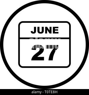 June 27th Date on a Single Day Calendar Stock Photo - Alamy