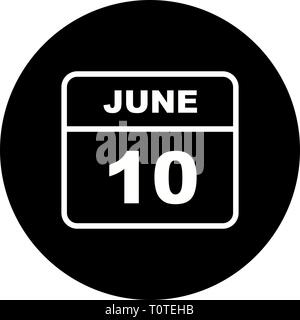 June 10th Date on a Single Day Calendar Stock Photo - Alamy