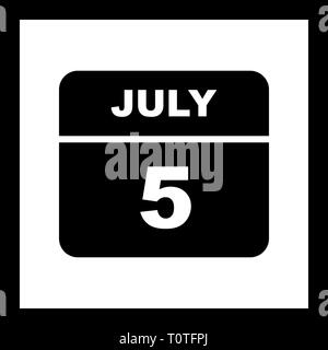 July 5th Date on a Single Day Calendar Stock Photo - Alamy