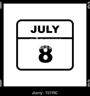July 8th Date on a Single Day Calendar Stock Photo - Alamy