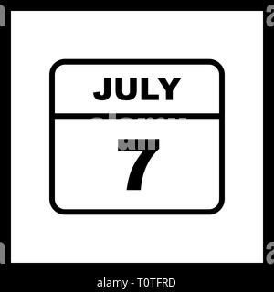 July 7th Date on a Single Day Calendar Stock Photo - Alamy