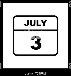 July 3rd Date on a Single Day Calendar Stock Photo - Alamy