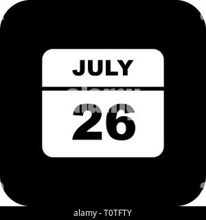 July 26th Date on a Single Day Calendar Stock Photo - Alamy