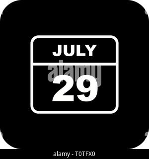July 29th Date on a Single Day Calendar Stock Photo - Alamy