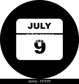 July 9th Date on a Single Day Calendar Stock Photo - Alamy