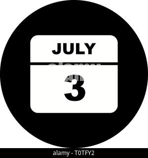 July 3rd Date on a Single Day Calendar Stock Photo - Alamy