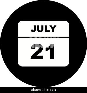 July 21st Date on a Single Day Calendar Stock Photo - Alamy