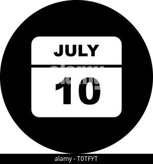 July 10th Date on a Single Day Calendar Stock Photo - Alamy